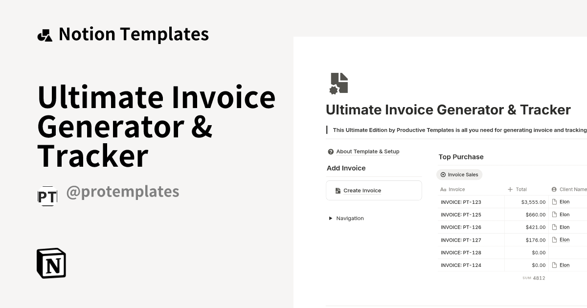 Ultimate Invoice Generator & Tracker Template | Notion Marketplace