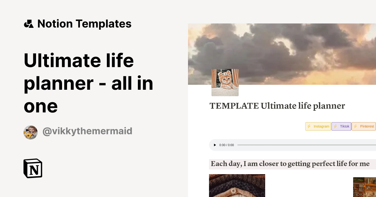 Ultimate life planner - all in one Template by Vikky Deniz | Notion Marketplace