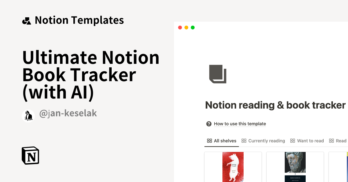 Ultimate Notion Book Tracker (with AI) Template | Notion Marketplace