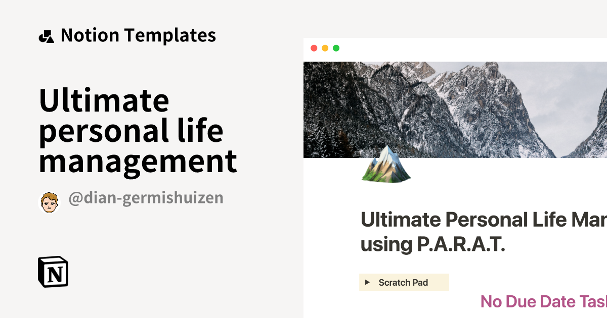 Ultimate personal life management Template by Dian Germishuizen ...