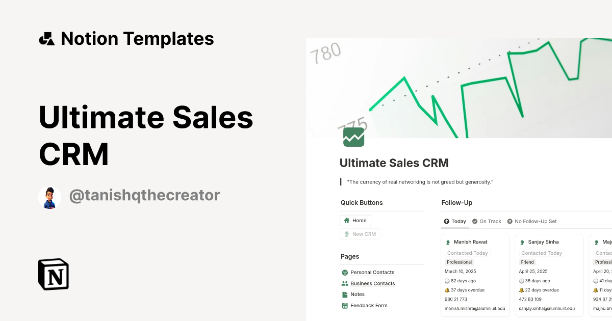 Ultimate Sales CRM Template | Notion Marketplace
