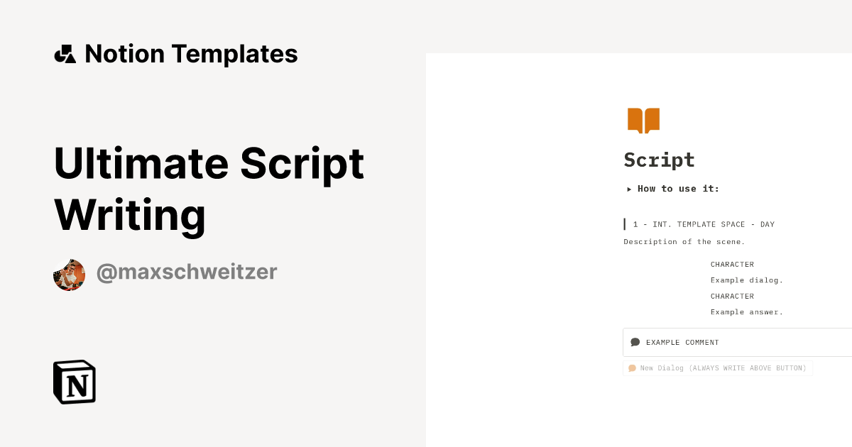 Ultimate Script Writing Template | Notion Marketplace