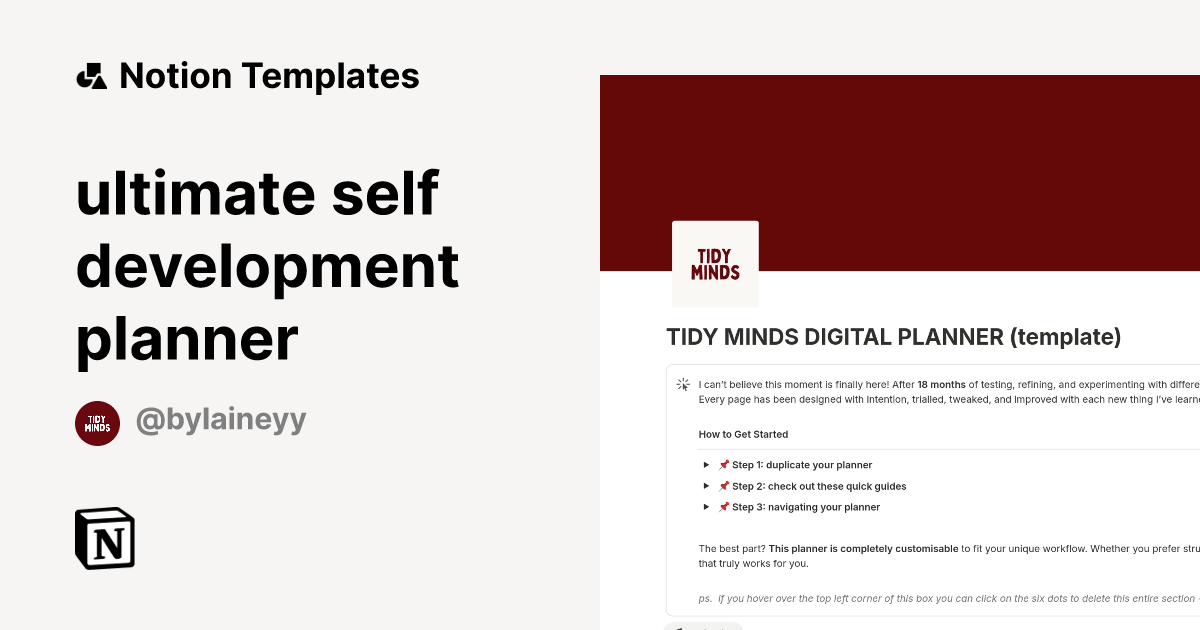 ultimate self development planner Template | Notion Marketplace