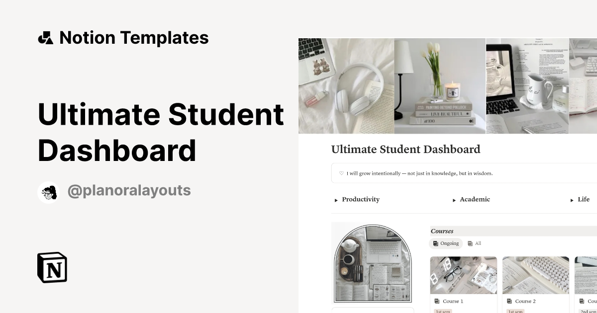 Ultimate Student Dashboard Template | Notion Marketplace
