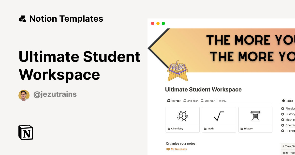 Ultimate Student Workspace Template | Notion Marketplace