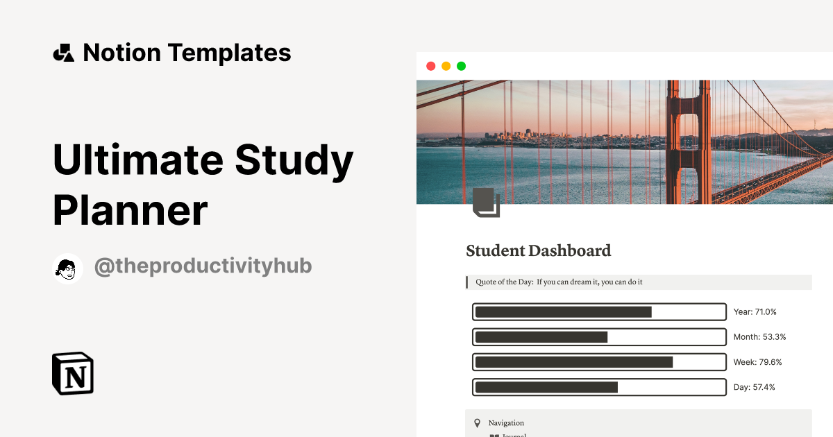 Ultimate Study Planner Template by The Productivity Hub | Notion ...