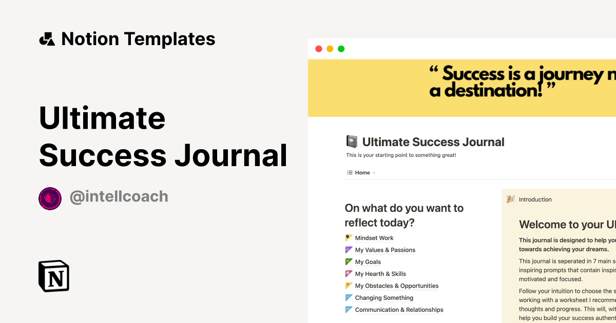 Ultimate Success Journal Template | Notion Marketplace