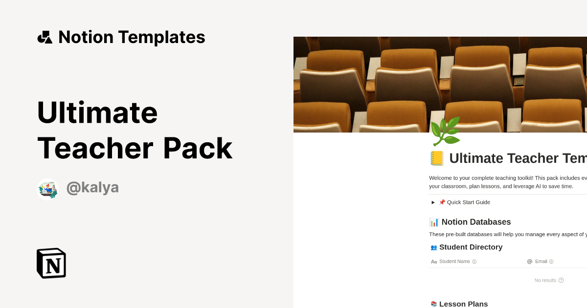 Ultimate Teacher Pack Template | Notion Marketplace