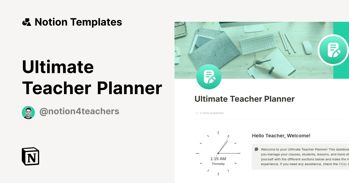 Ultimate Teacher Planner Template | Notion Marketplace