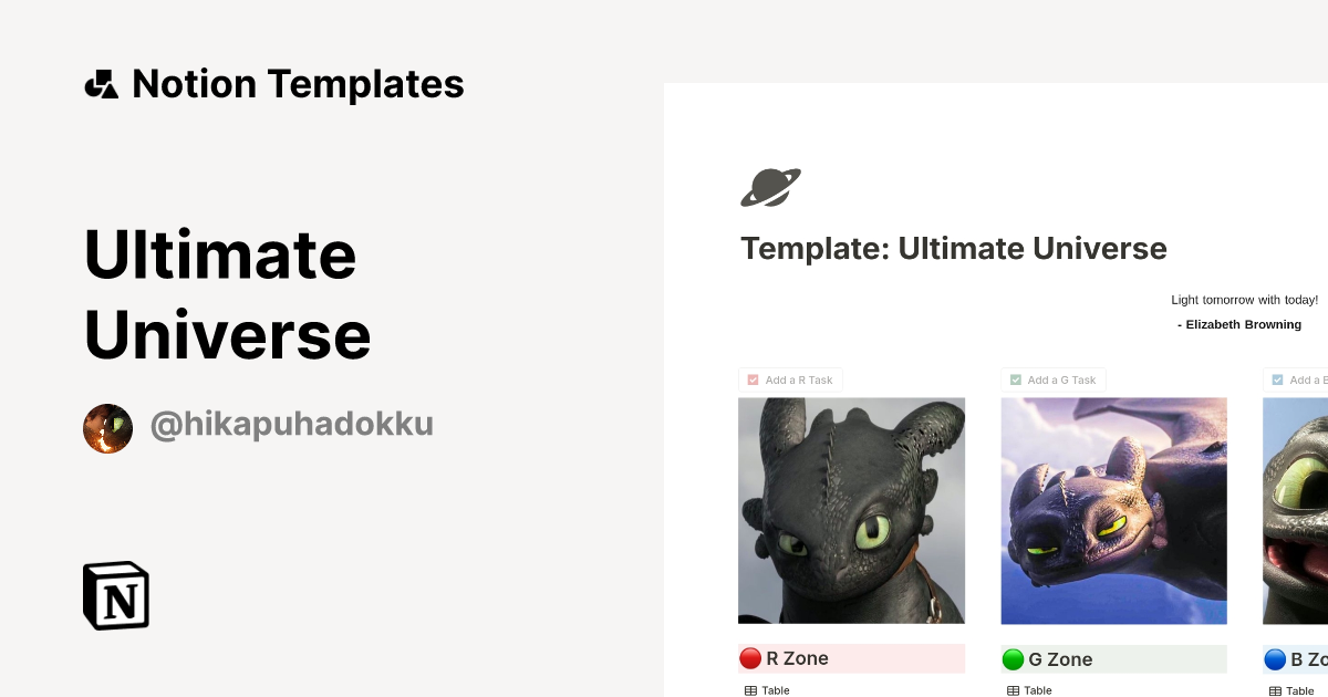 Ultimate Universe Template by Hikapu Hadokku | Notion Marketplace