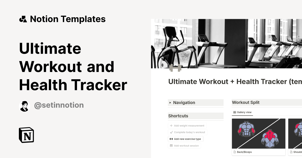 Ultimate Workout and Health Tracker Template | Notion Marketplace