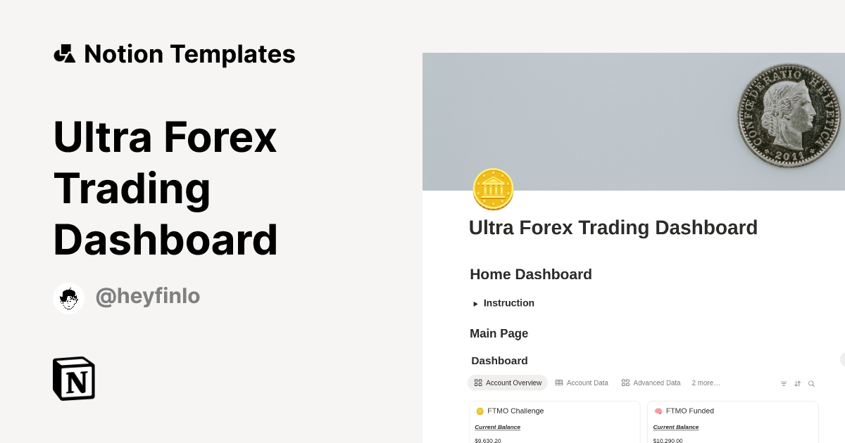 Ultra Forex Trading Dashboard Template | Notion Marketplace