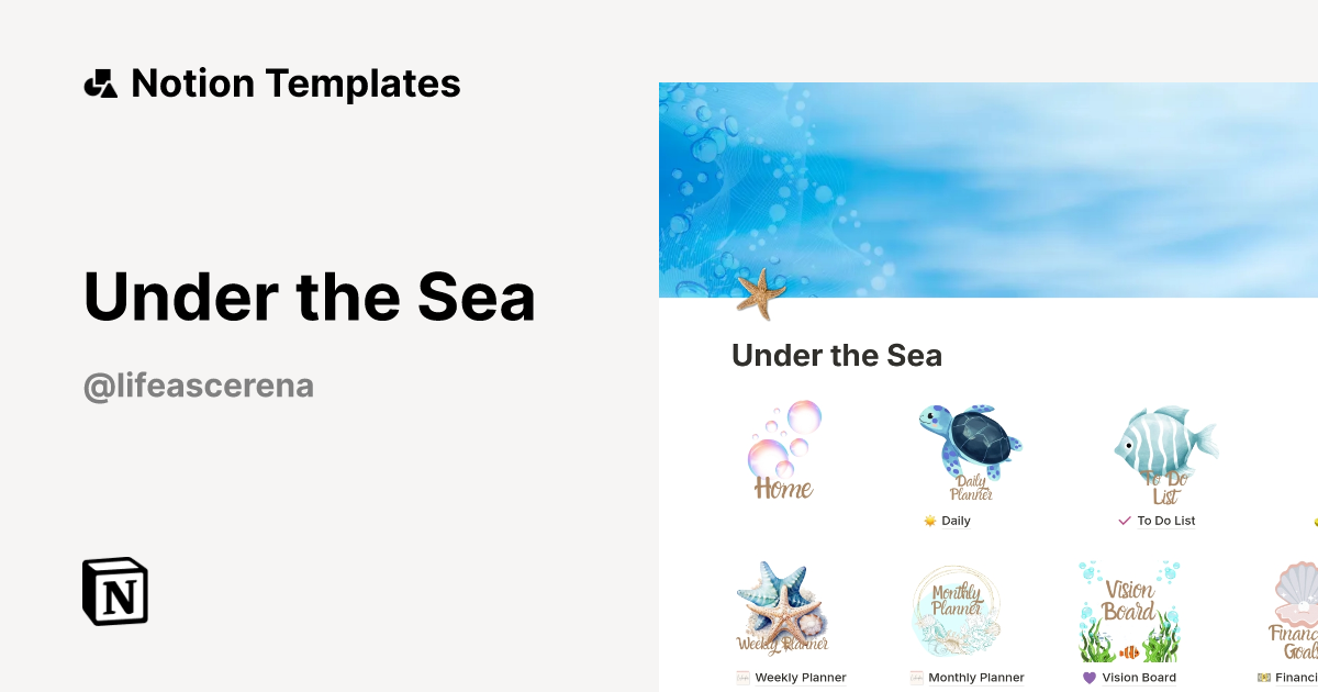 Under the Sea Template by Cerena | Notion Marketplace