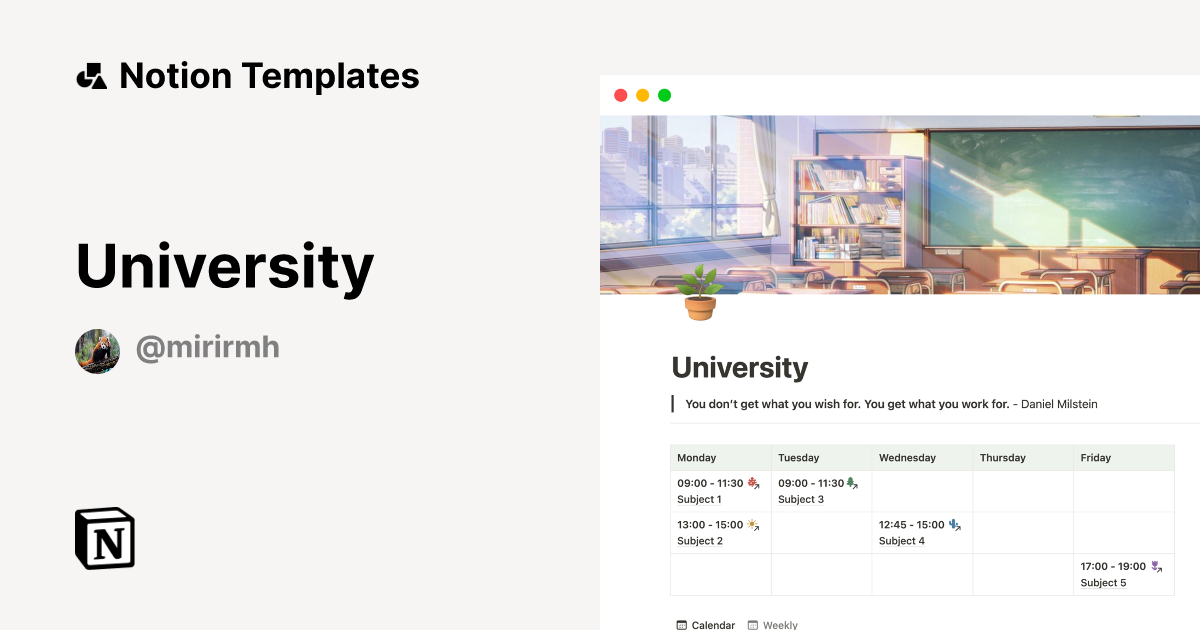 University Template | Notion Marketplace