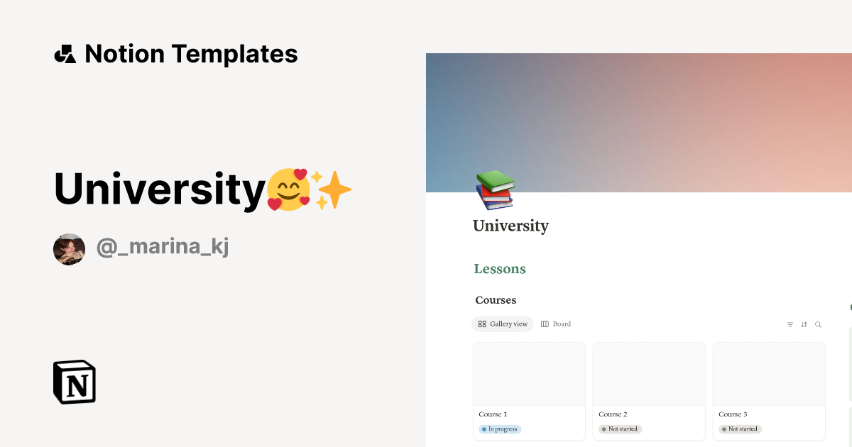 University🥰 Template | Notion Marketplace