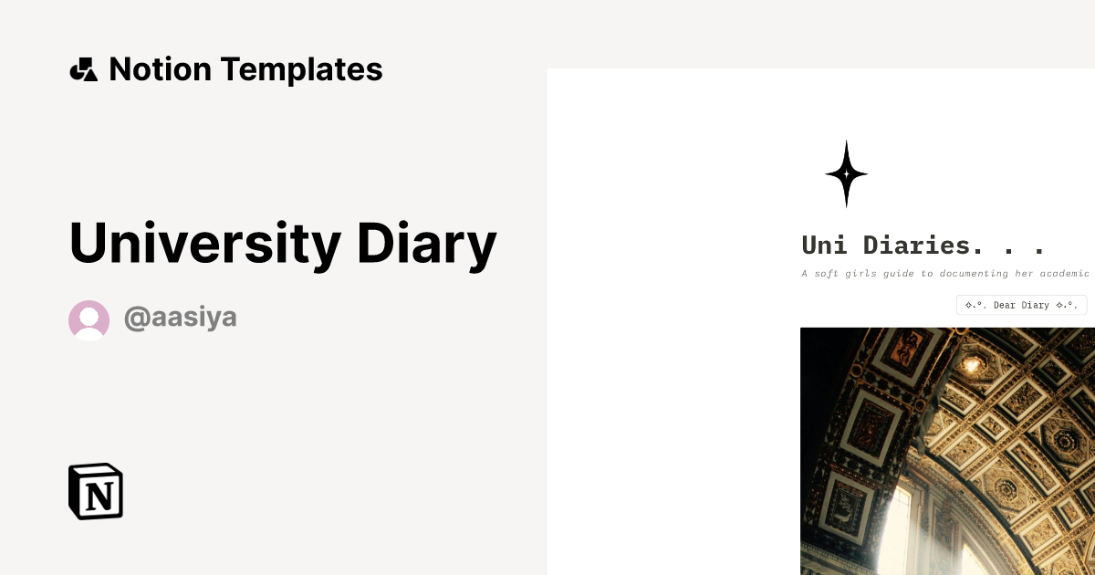 University Diary Template | Notion Marketplace