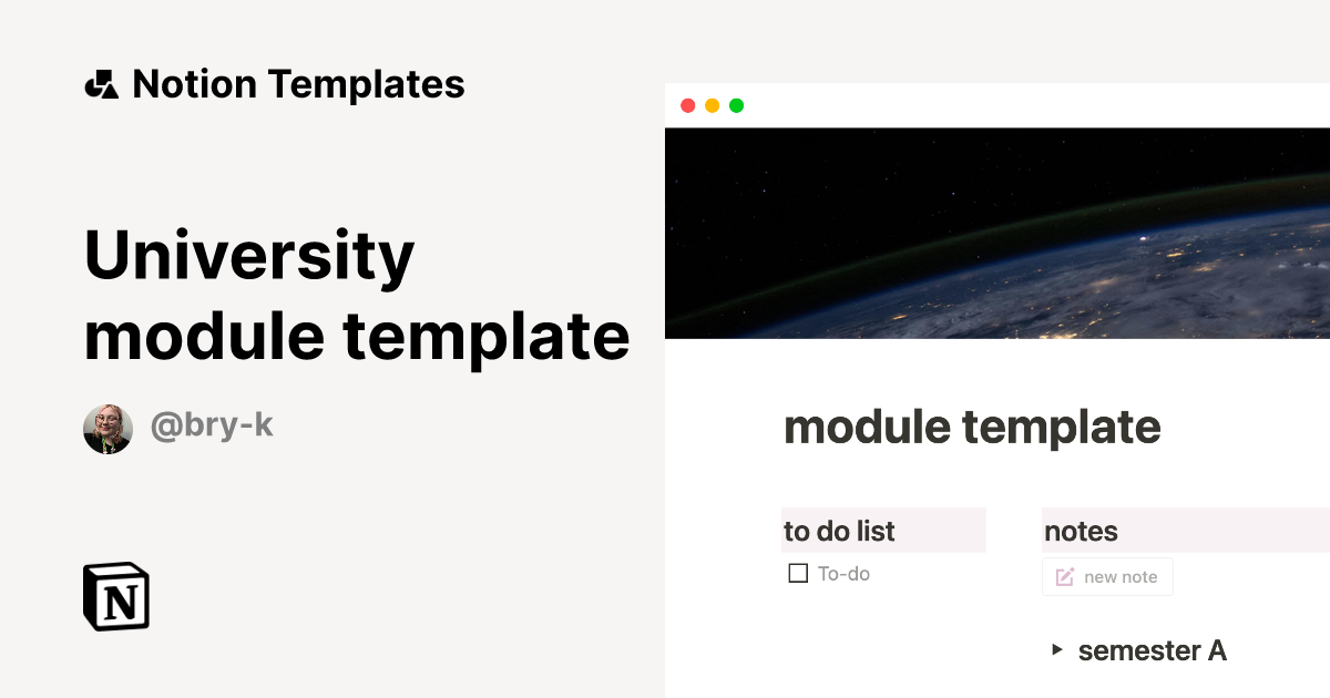 University module template Template | Notion Marketplace