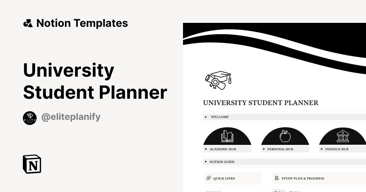 University Student Planner Template | Notion Marketplace