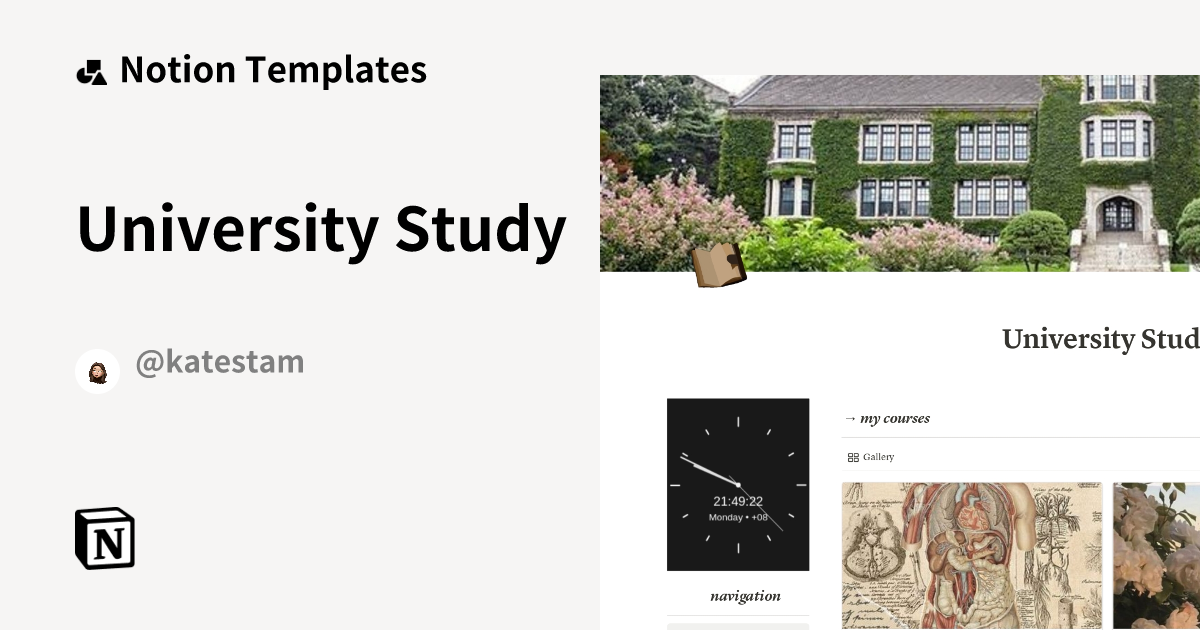 University Study 🕮 Template | Notion Marketplace