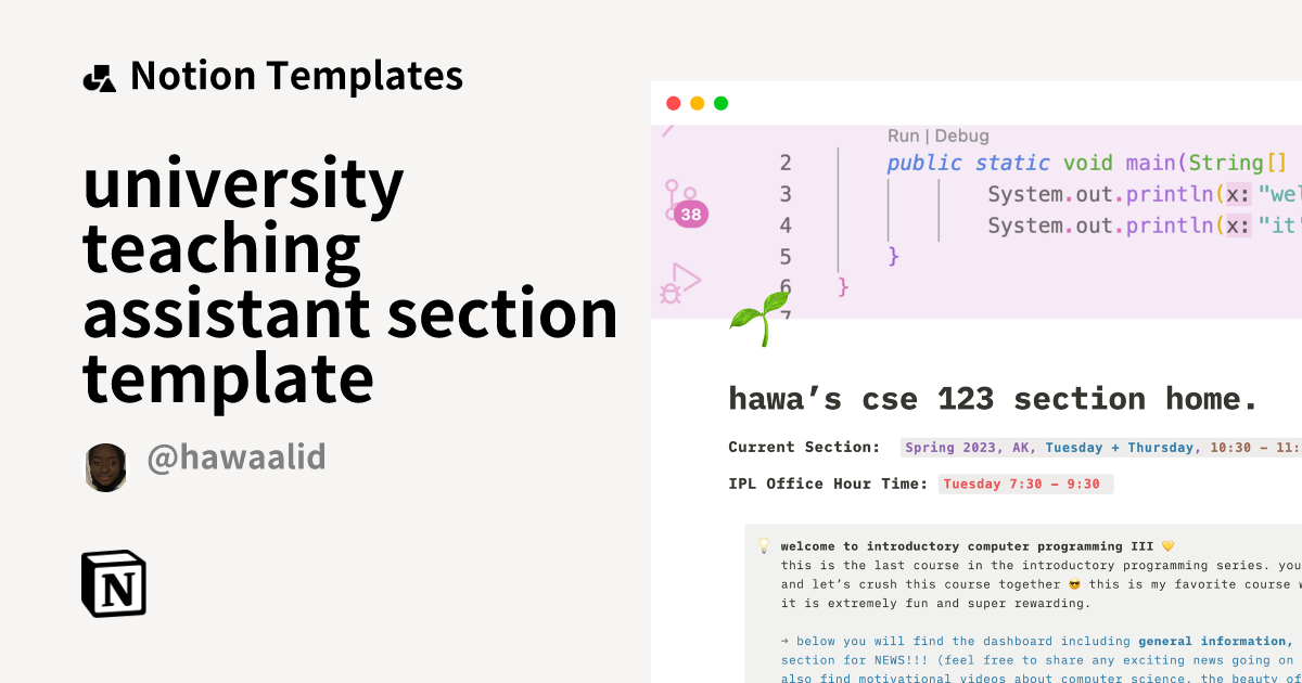 university teaching assistant section template Template by hawa drammeh ...
