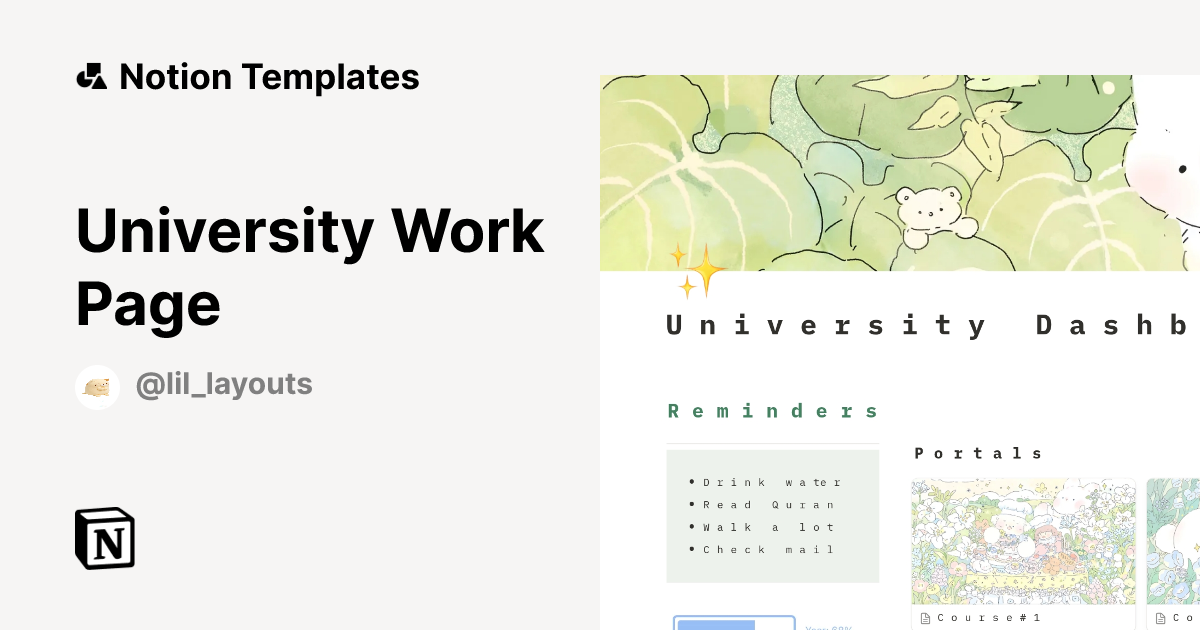 University Work Page Template | Notion Marketplace