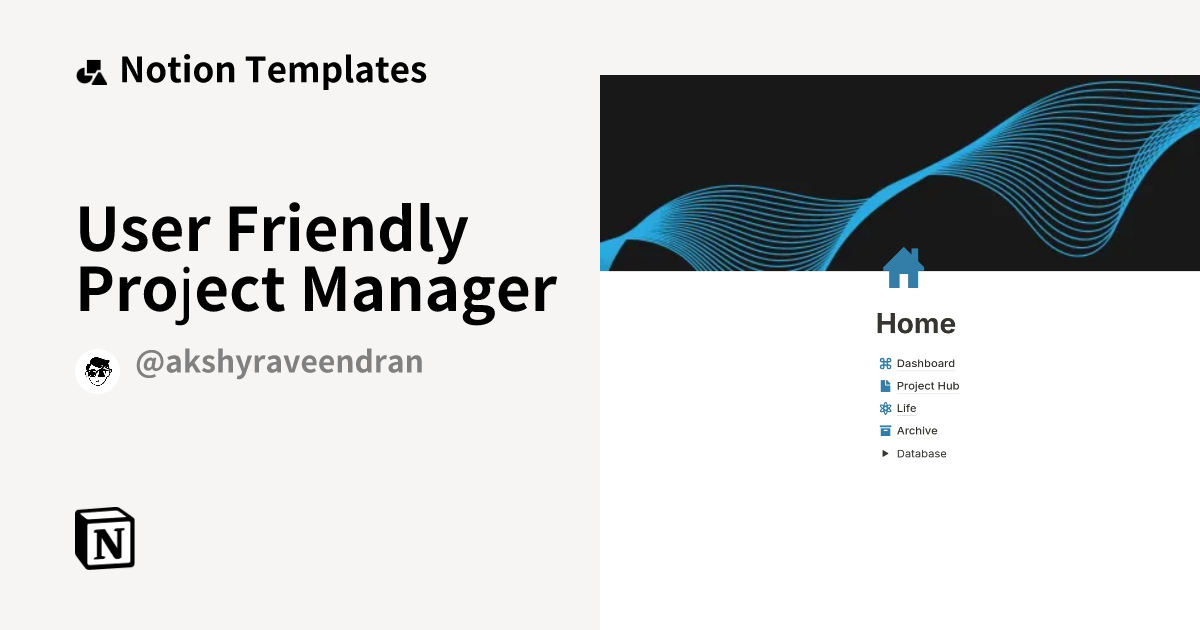 User Friendly Project Manager Template | Notion Marketplace