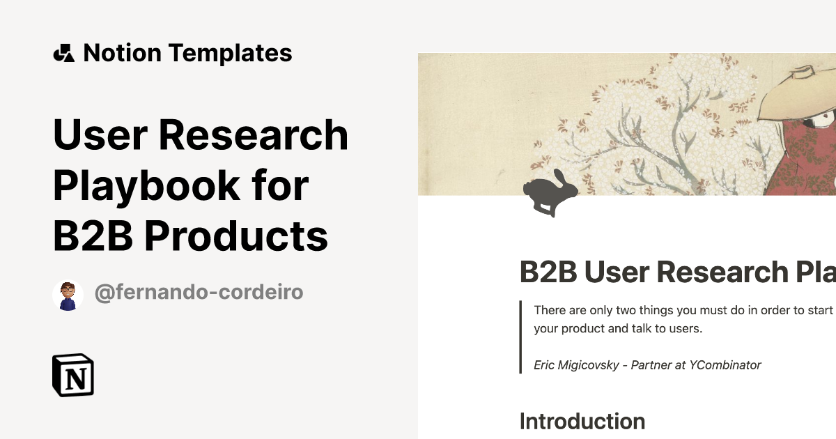 User Research Playbook for B2B Products Template by Fernando Cordeiro ...