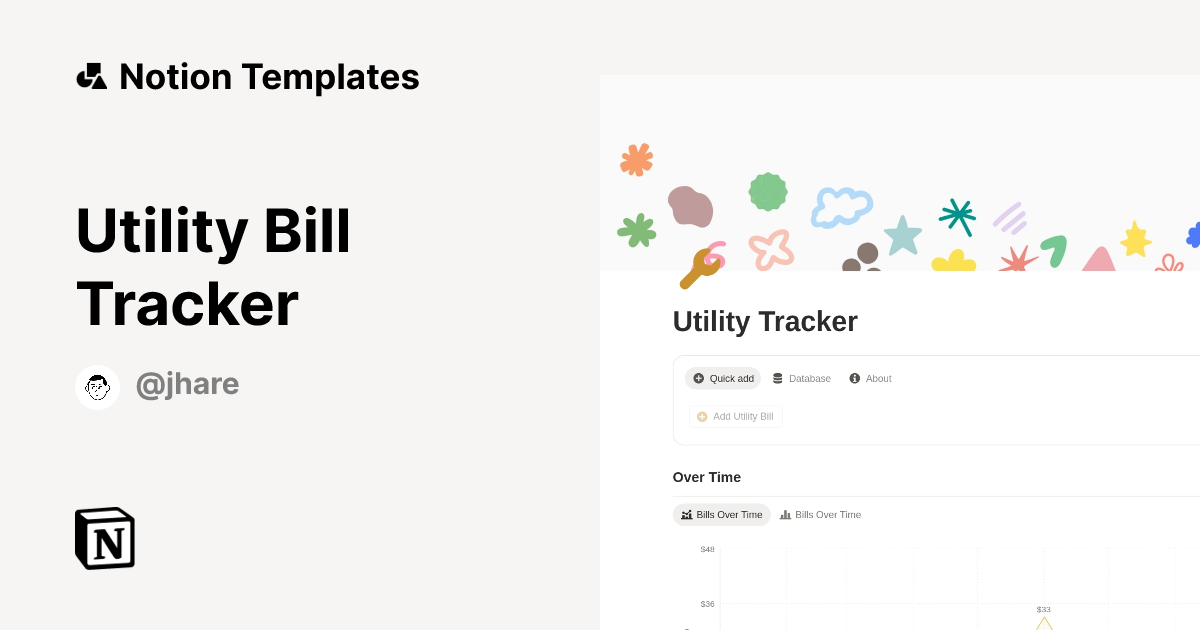 Utility Bill Tracker Template by Joshua Hare | Notion Marketplace