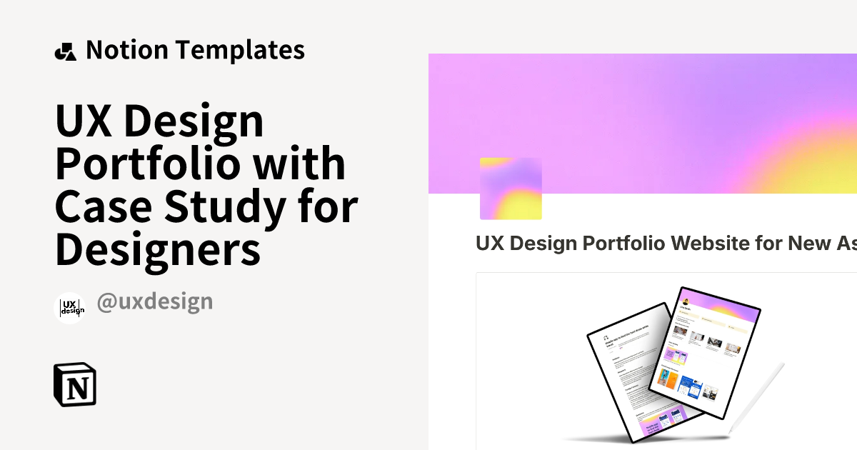 UX Design Portfolio with Case Study for Designers Template by UXD | Notion Marketplace