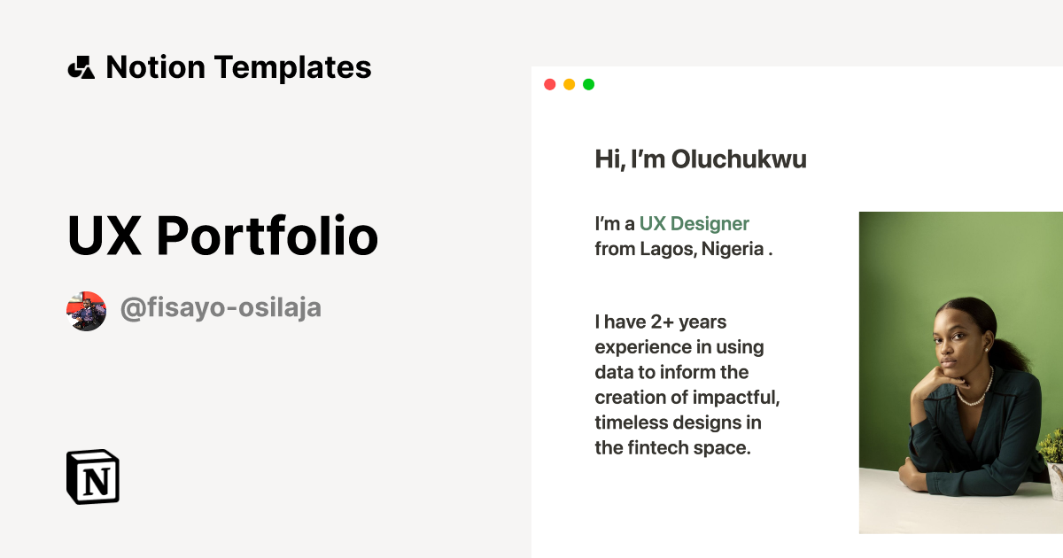 UX Portfolio Template | Notion Marketplace