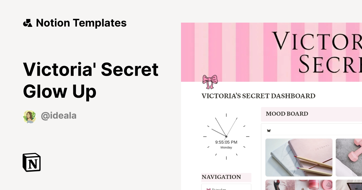 Victoria' Secret Glow Up Template by IdeaLa | Notion Marketplace