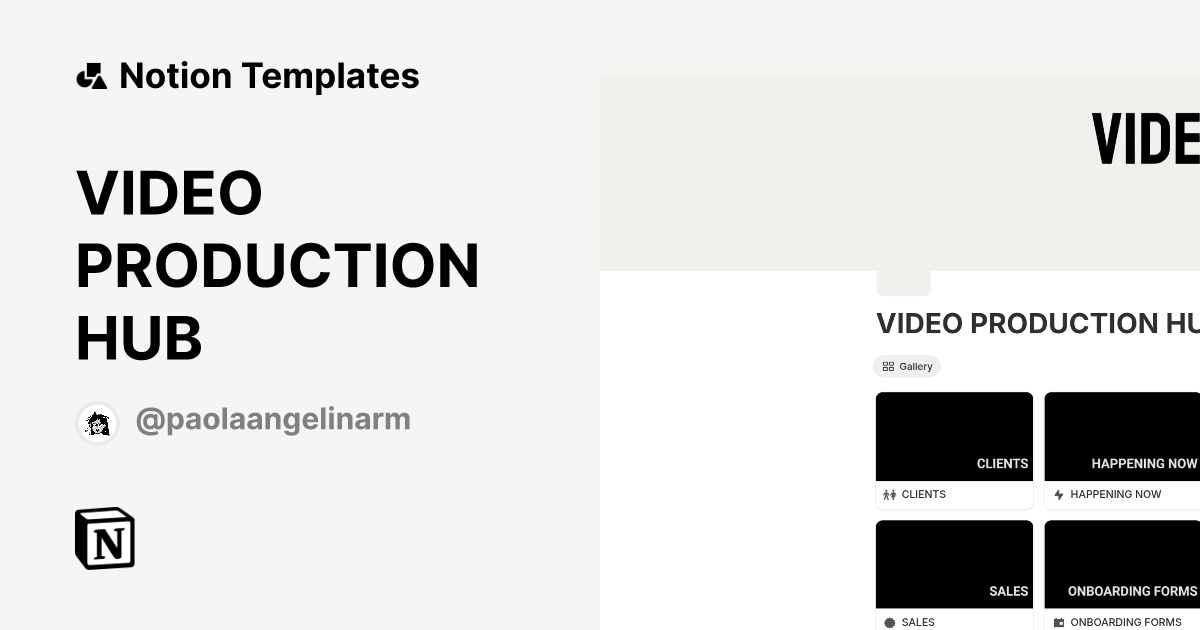 VIDEO PRODUCTION HUB Template by Paola Angelina | Notion Marketplace