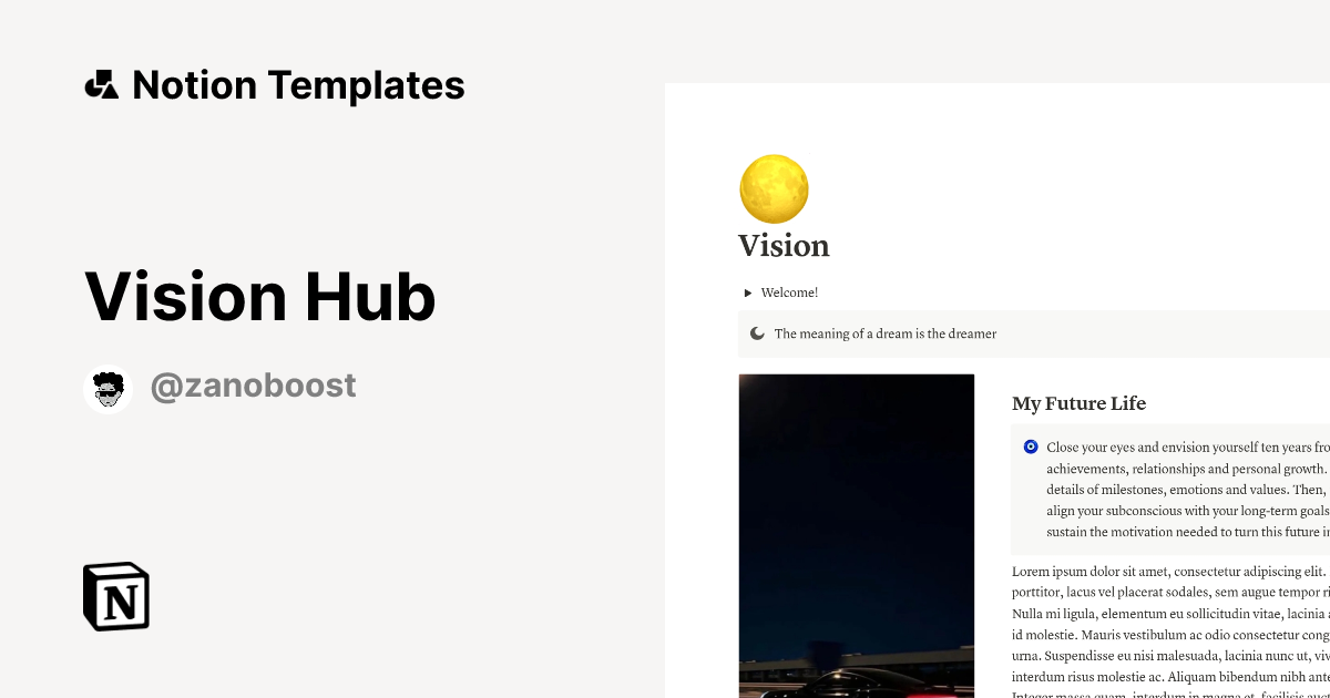 Vision Hub Template | Notion Marketplace