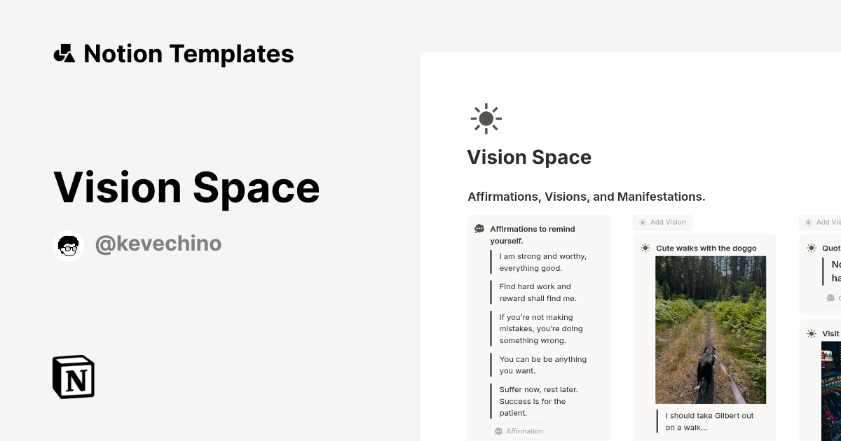 Vision Space Template | Notion Marketplace