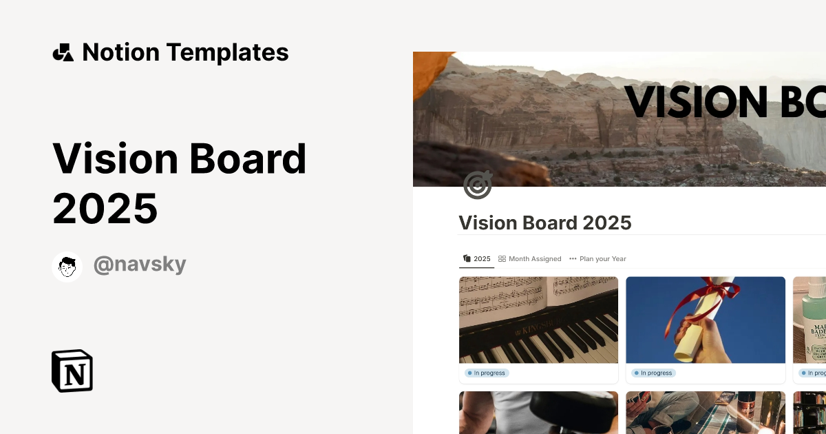 Vision Board 2025 Template by Damian Navsky | Notion Marketplace