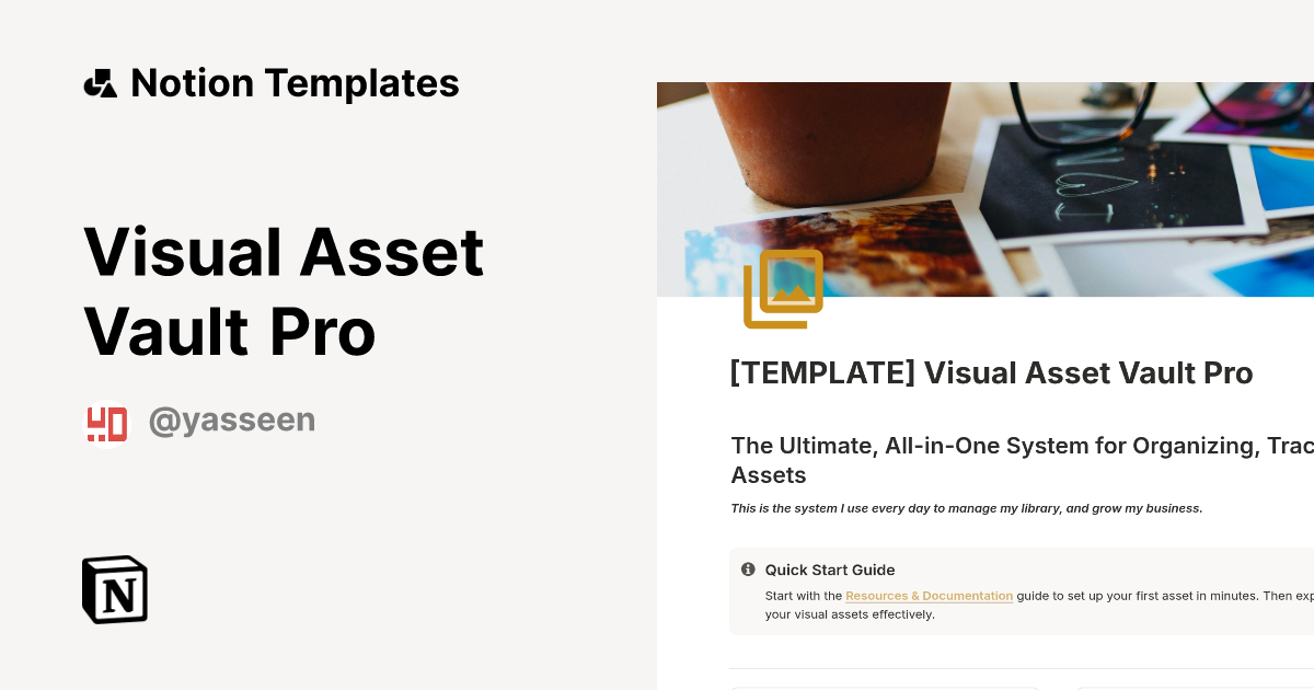 Visual Asset Vault Pro Template | Notion Marketplace