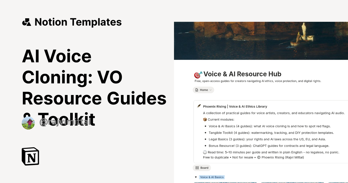 AI Voice Cloning: VO Resource Guides & Toolkit Template by Rajvi Mittal ...