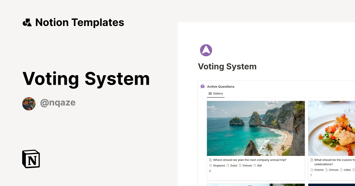 Voting System Template | Notion Marketplace