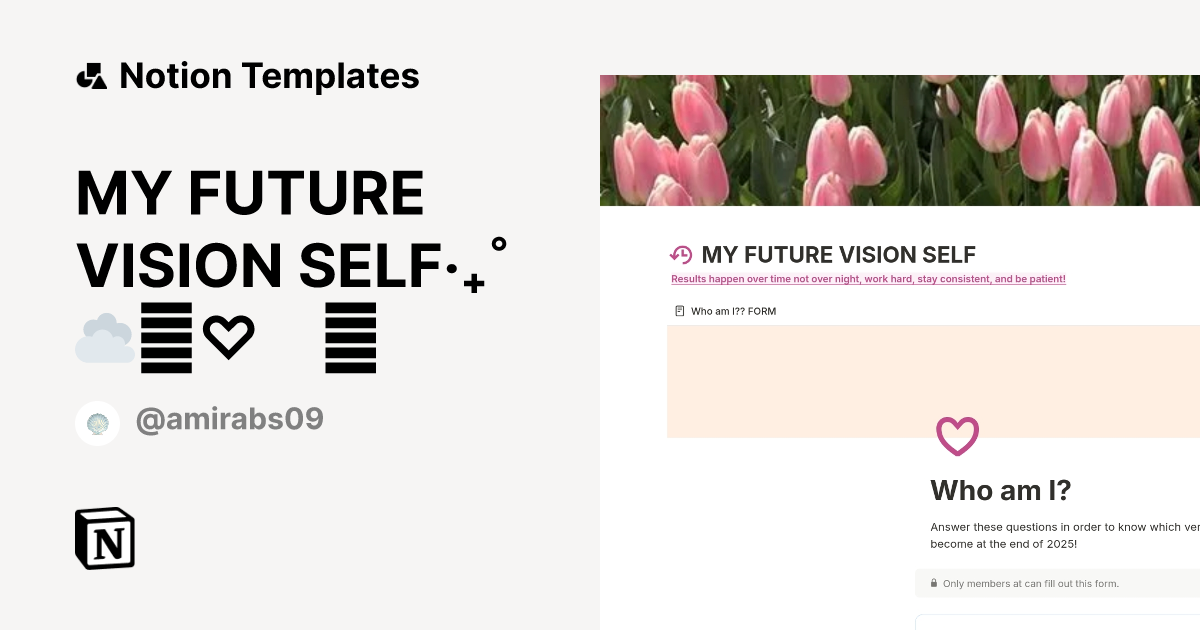 MY FUTURE VISION SELF‧₊˚ ☁️⋅♡🪐༘⋆ Template by Amira Ben Said | Notion ...