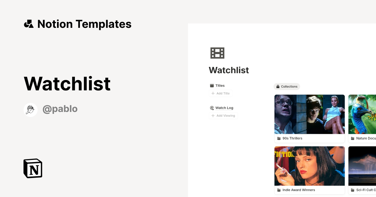 Watchlist Template | Notion Marketplace