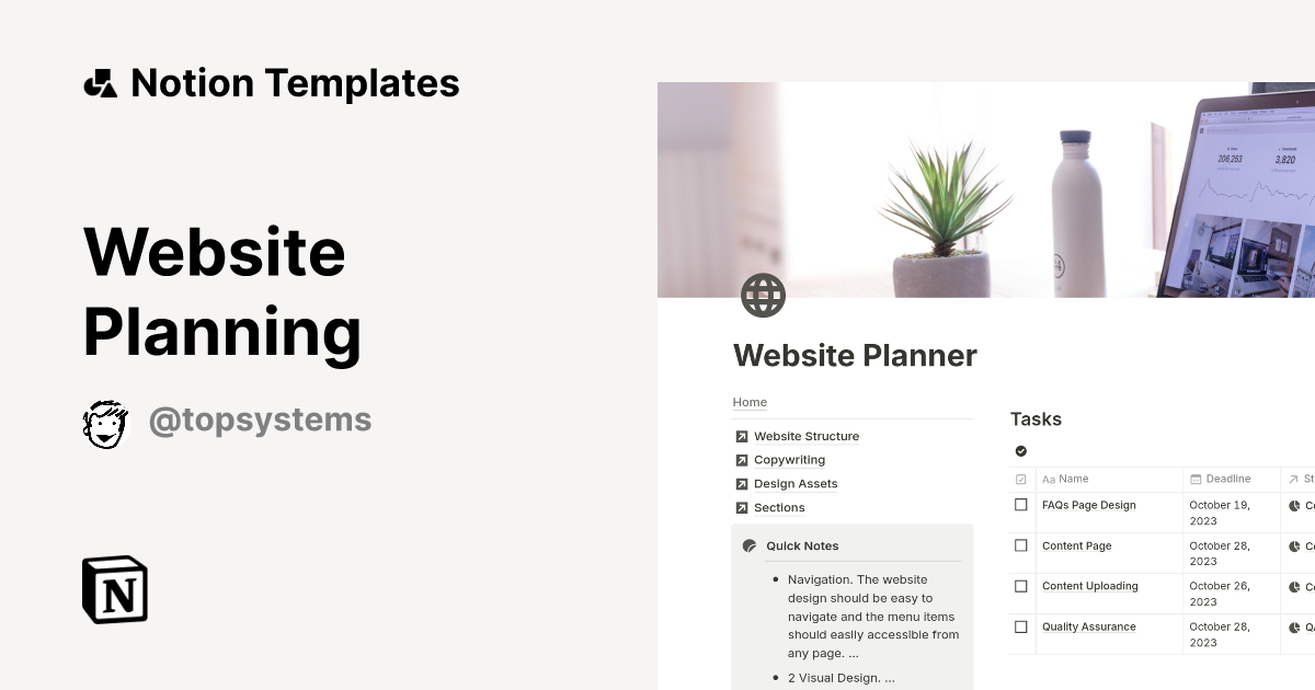 Website Planning Template | Notion Marketplace