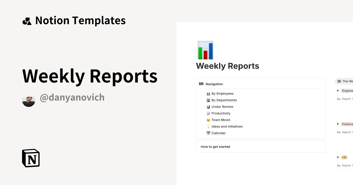 Weekly Reports Template by danyanovich | Notion Marketplace