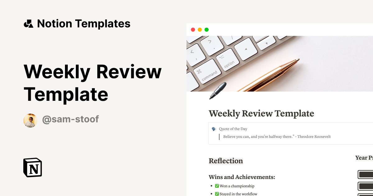 Weekly Review Template Template | Notion Marketplace