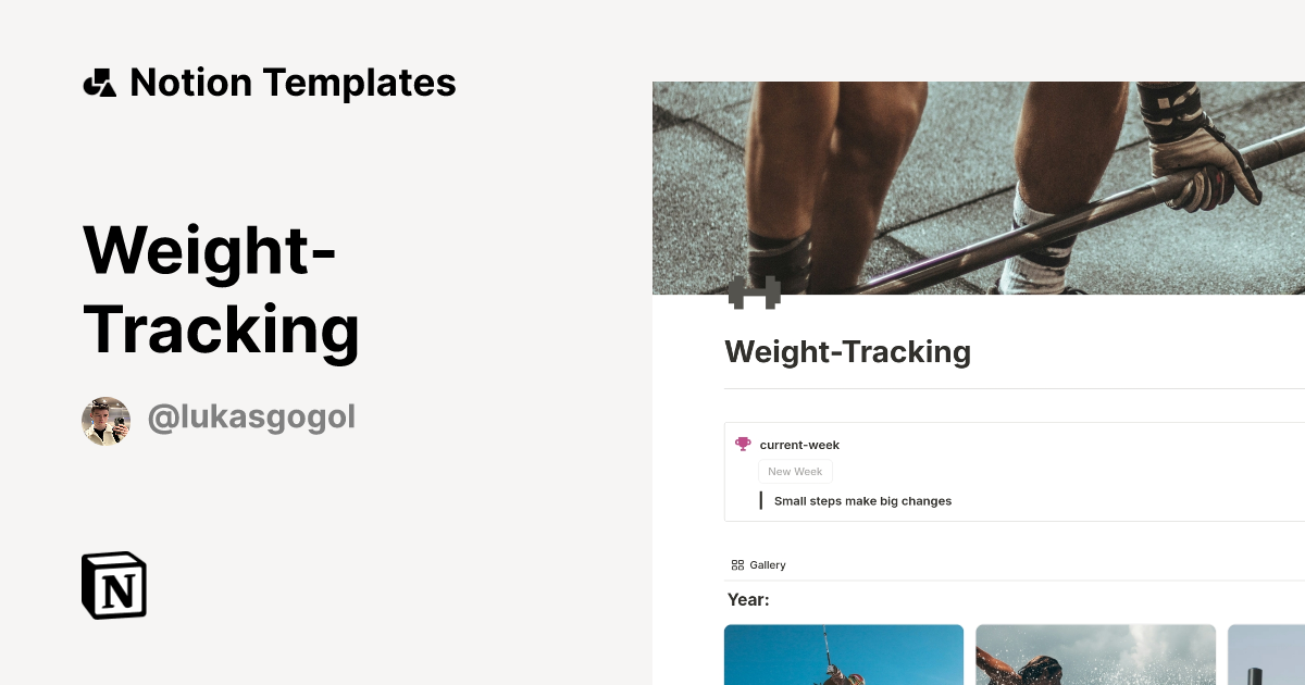 Weight-Tracking Template by Lukas Gogol | Notion Marketplace