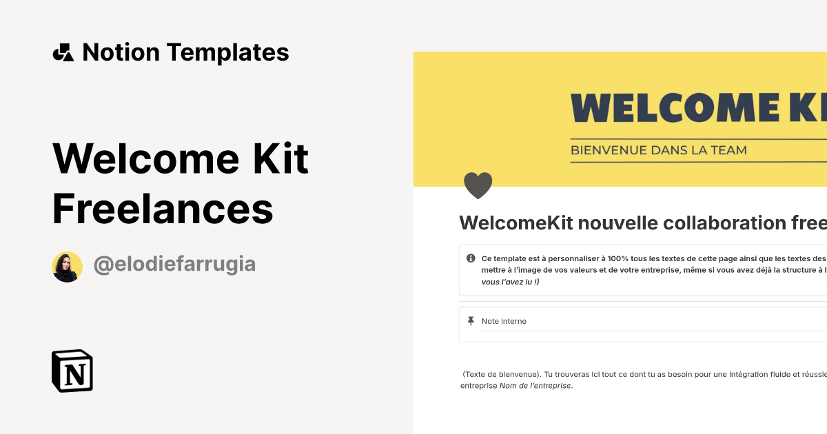 Welcome Kit Freelances Template | Notion Marketplace