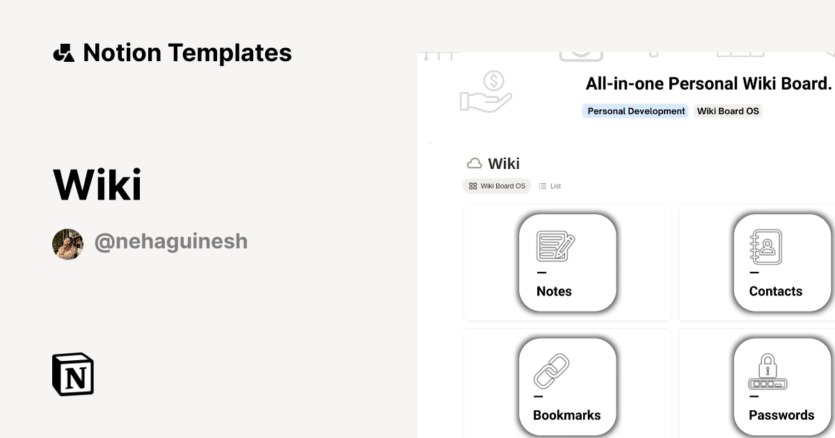 Wiki Board Template | Notion Marketplace