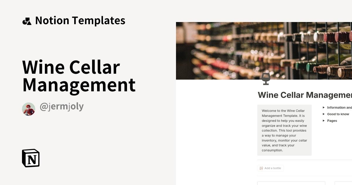Wine Cellar Management Template | Notion Marketplace