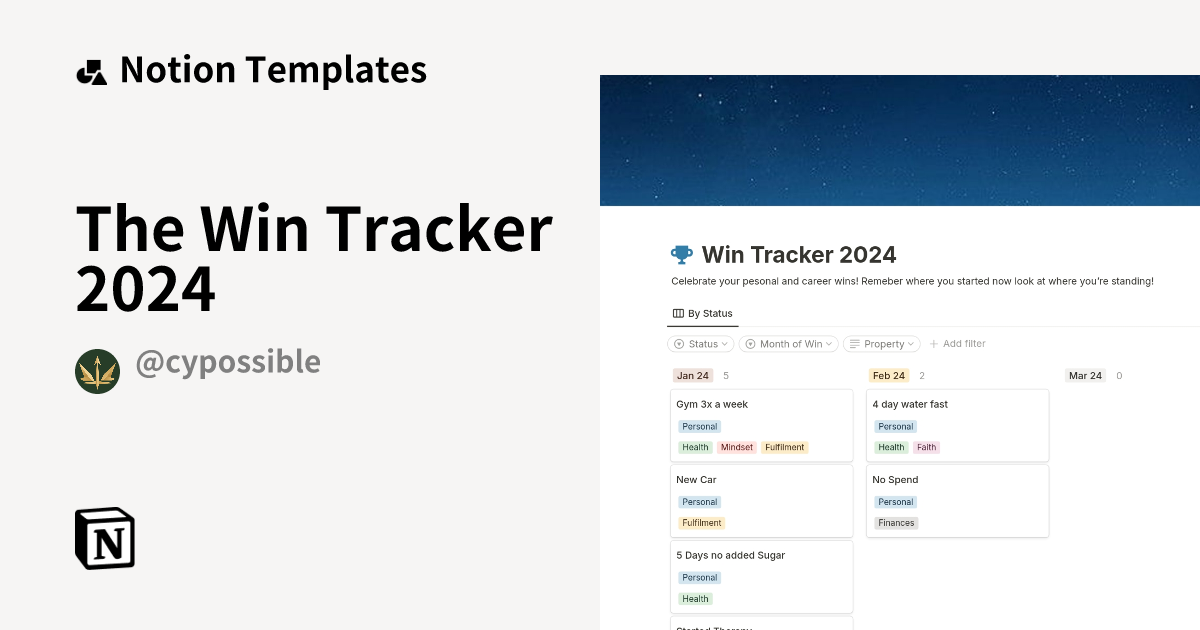 The Win Tracker 2024 Template | Notion Marketplace