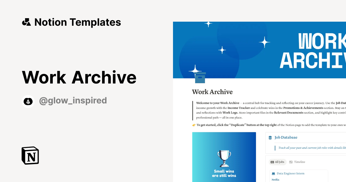 Work Archive Template | Notion Marketplace
