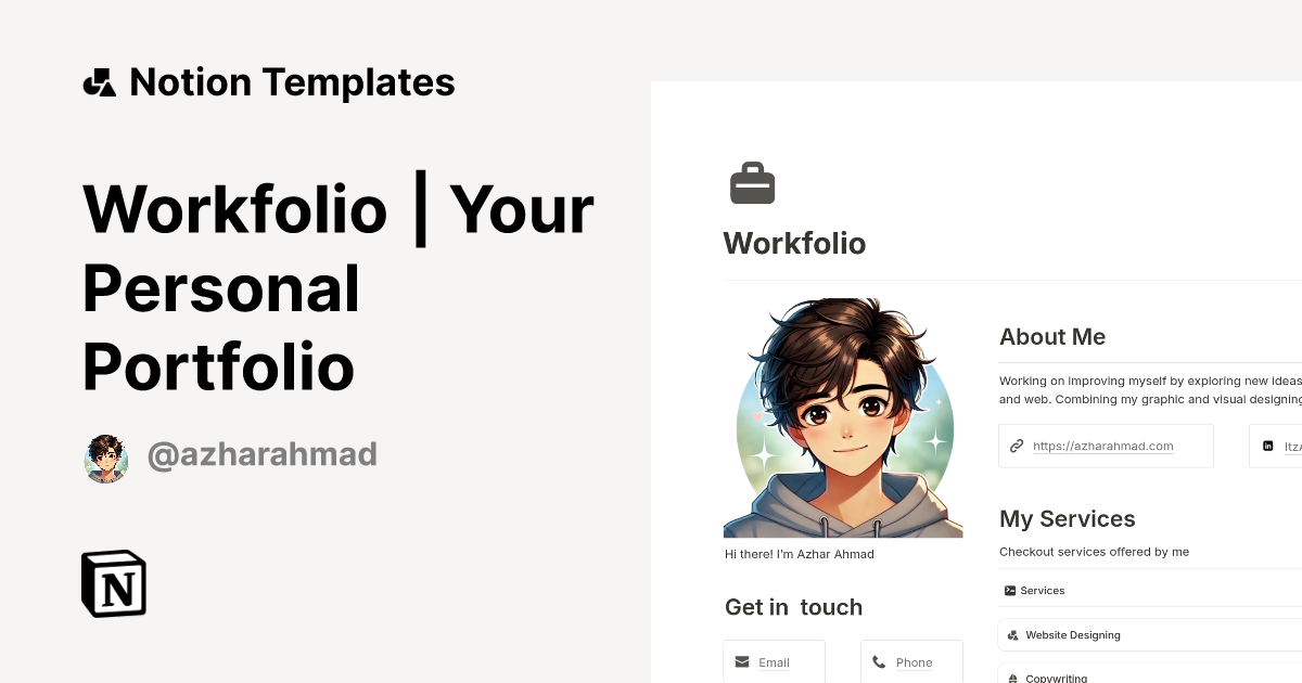 Workfolio | Your Personal Portfolio Template | Notion Marketplace